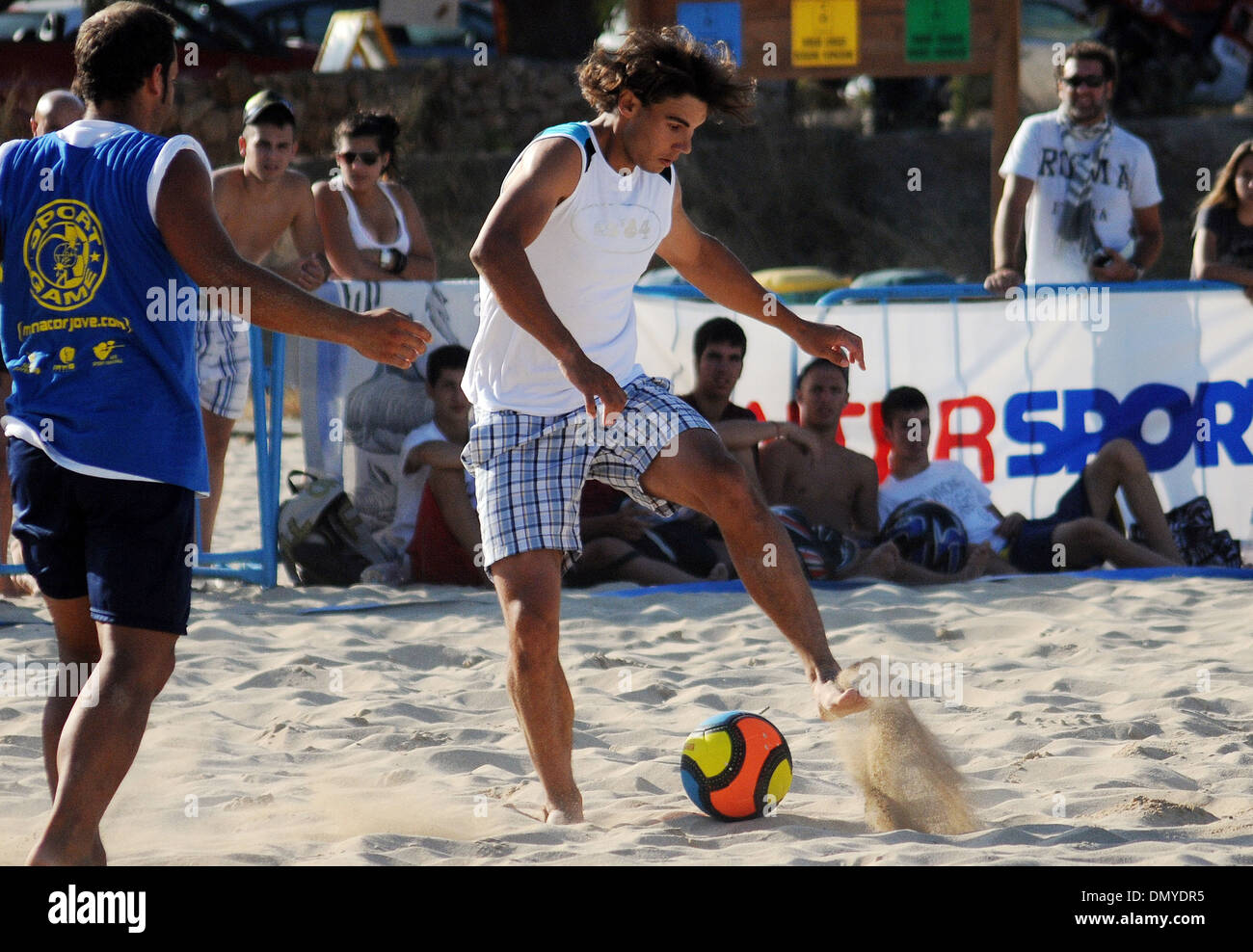 Rafa Nadal playing football in a beach of Mallorca Stock Photo - Alamy