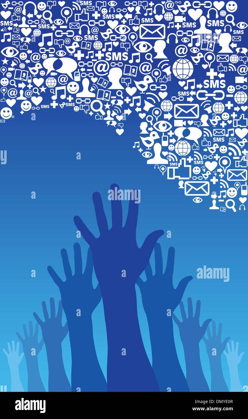 Social media network icons and hand Stock Vector Image & Art - Alamy