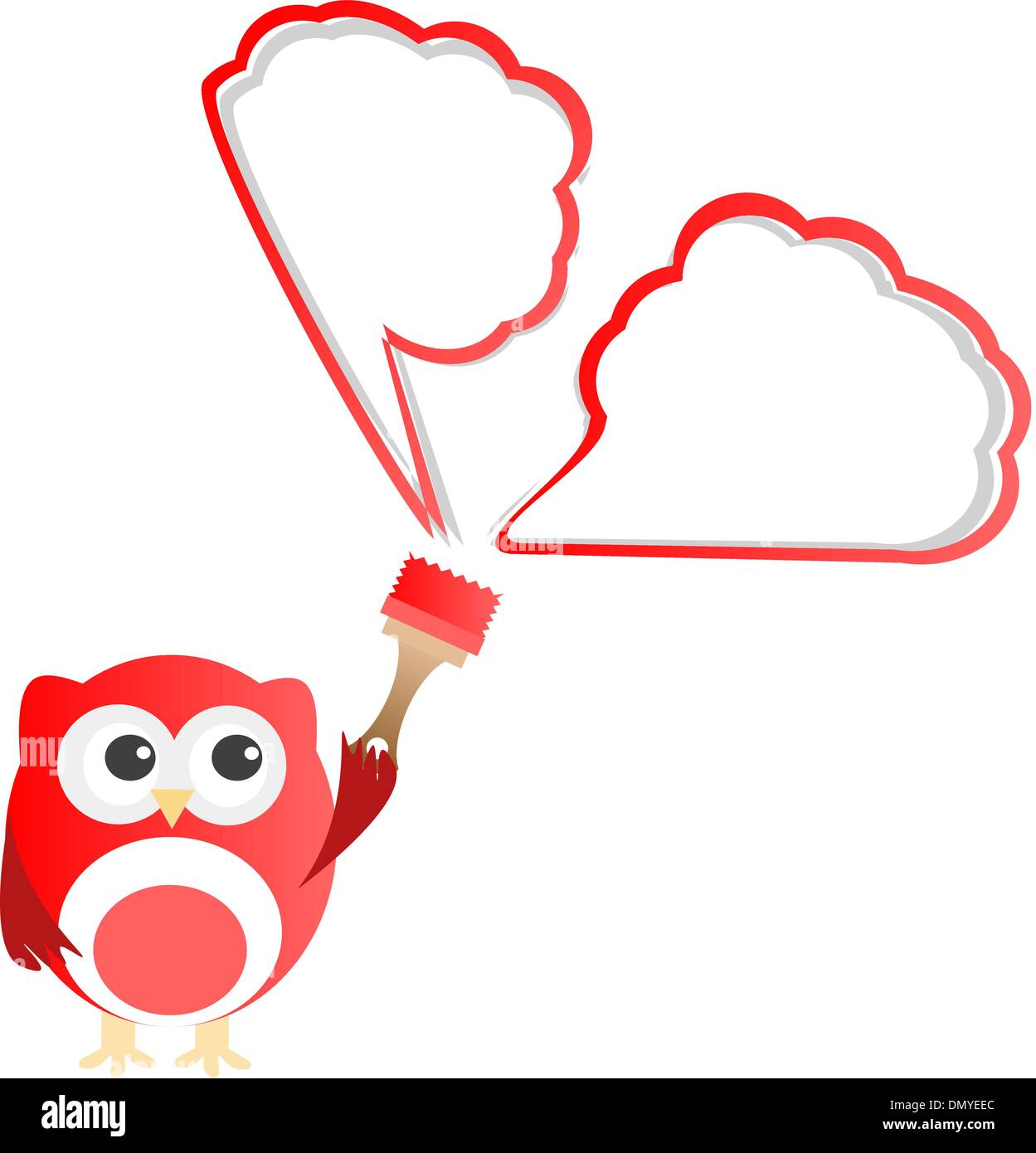 cute owl painting abstract red cloud Stock Vector Image & Art - Alamy