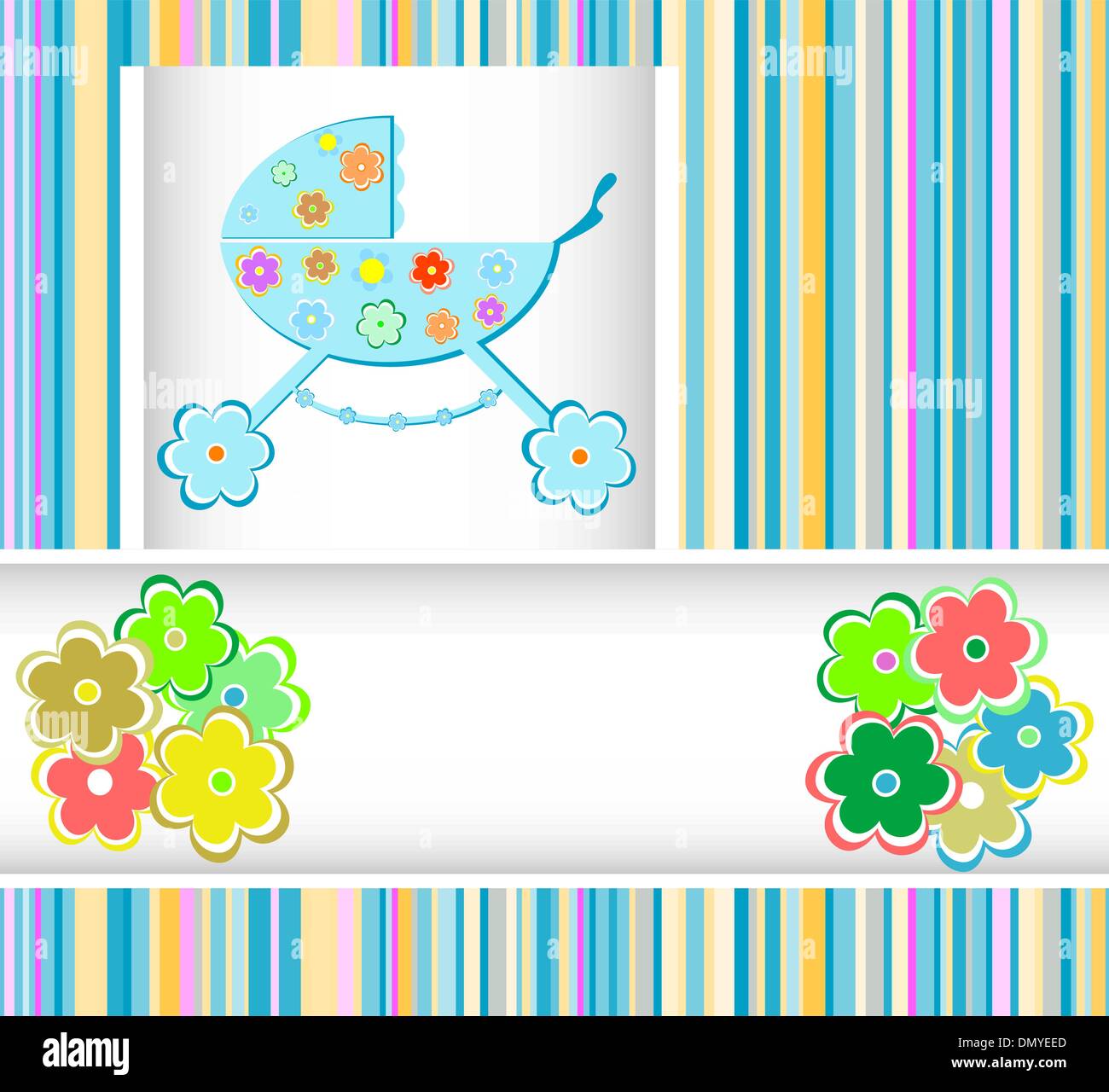 Child arrival announcement card Stock Vector Images - Alamy