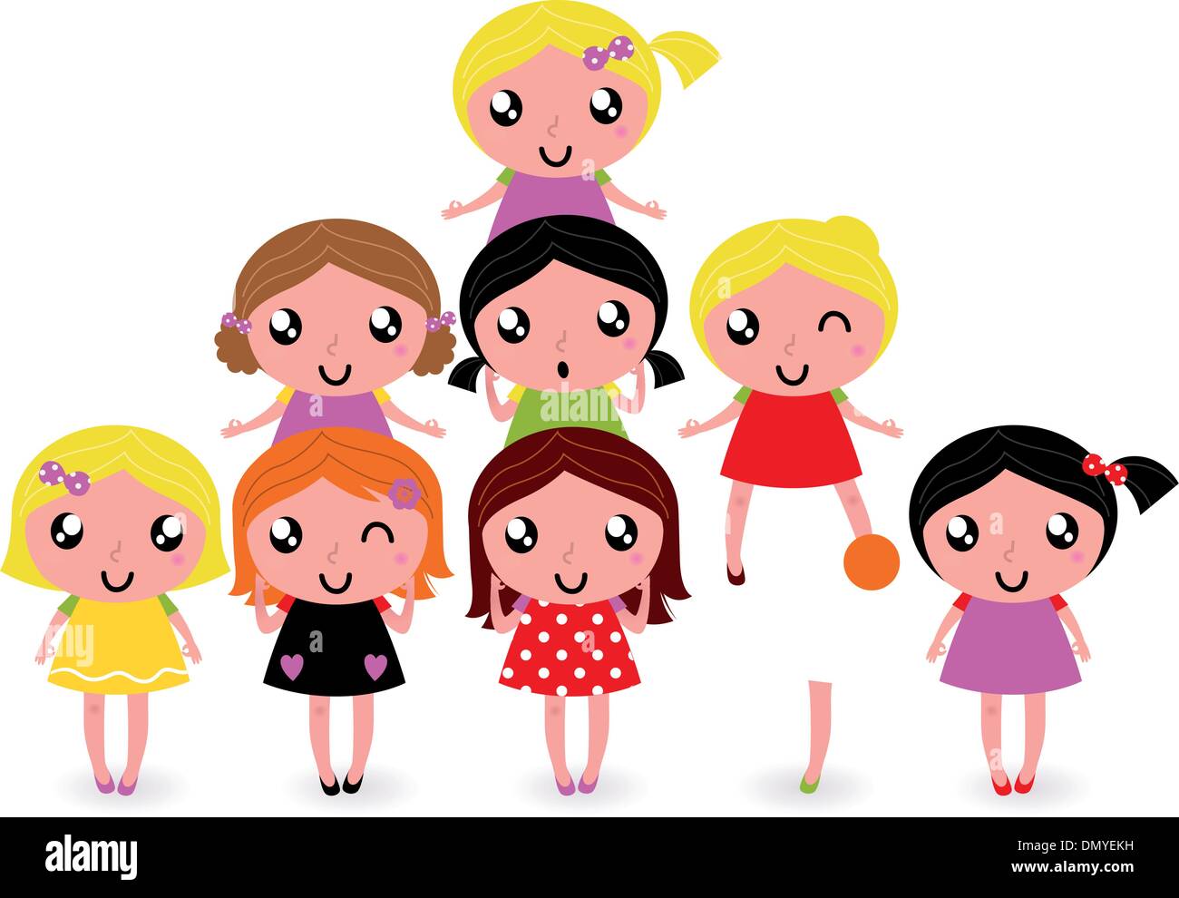Girls pyramid Stock Vector Images - Alamy