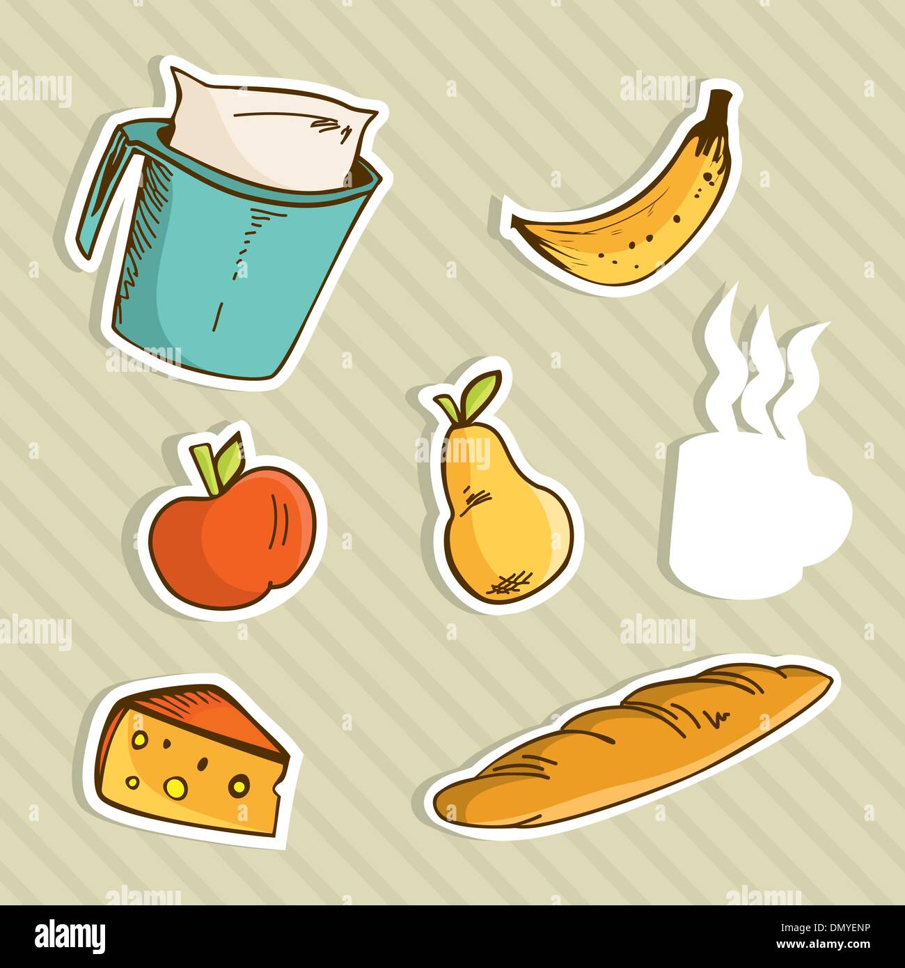 Healthy food vegetable sticker Stock Vector Images - Alamy