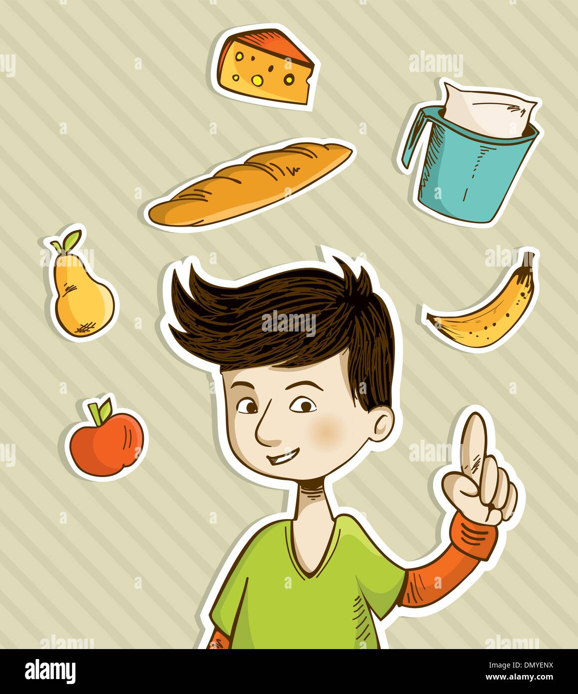 Healthy food cartoon teenager boy hi-res stock photography and images ...