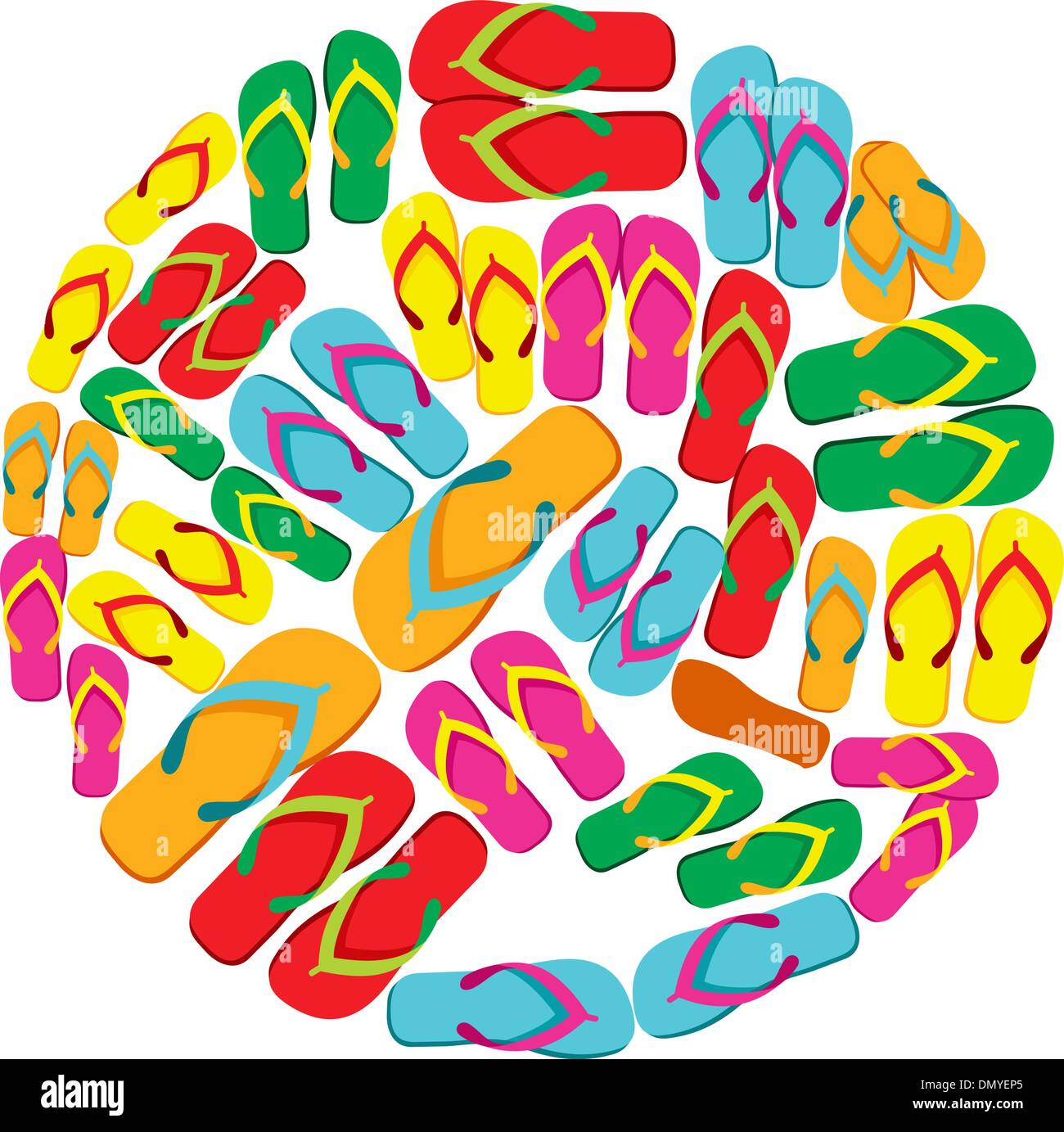 Flip flops circle Stock Vector Image & Art - Alamy