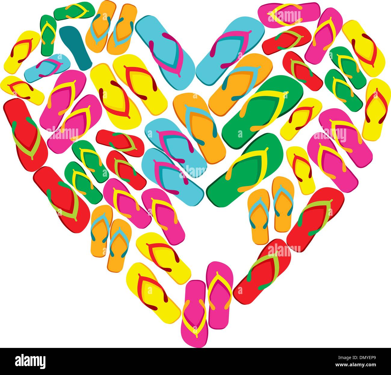 Flip flops in love heart shape Stock Vector Image & Art - Alamy