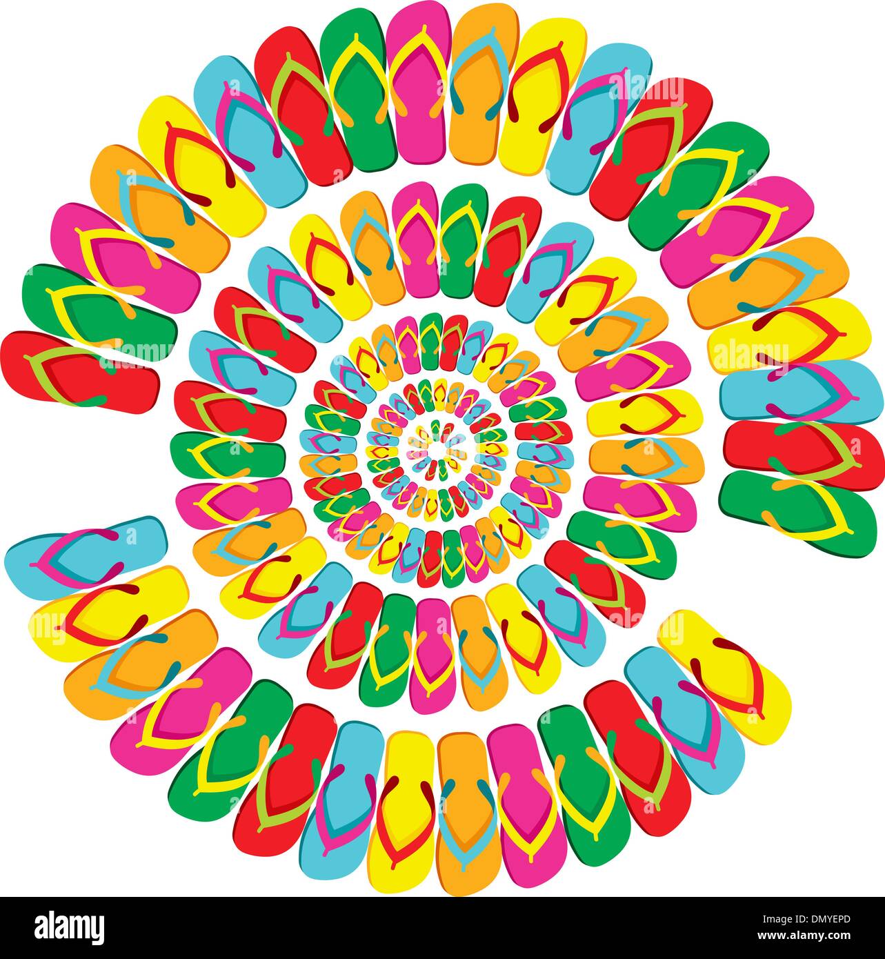 Summer multicolor flip flops mandala Stock Vector Image & Art - Alamy