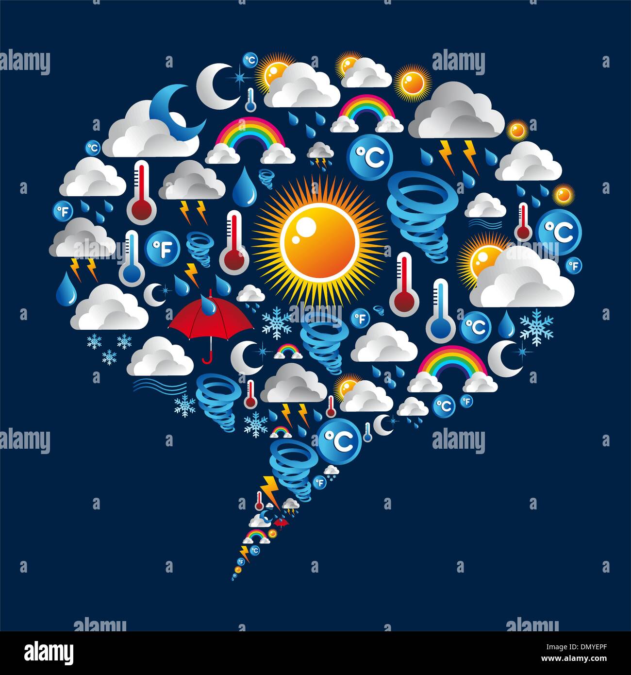 Climate icons set on bubble shape Stock Vector Image & Art - Alamy