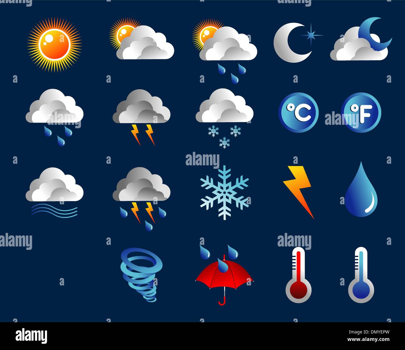 Weather icons set Stock Vector Image & Art - Alamy