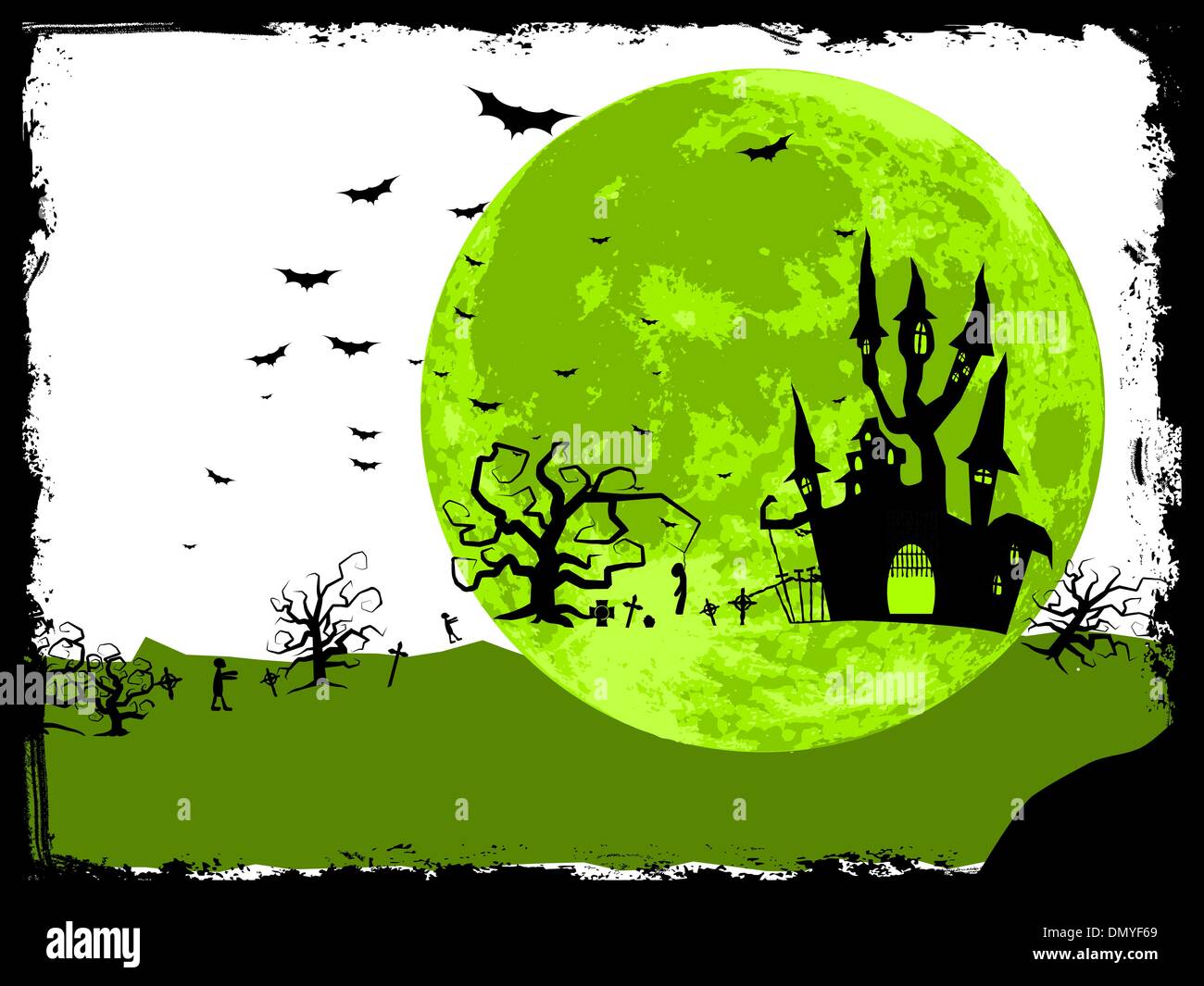 Halloween poster with zombie background. EPS 8 Stock Vector Image & Art ...