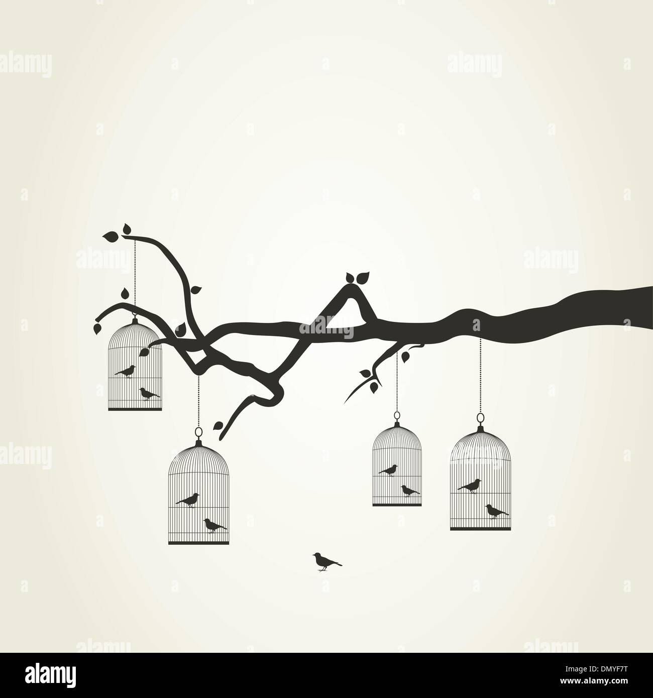 Bird in cage icon Stock Vector Images - Alamy