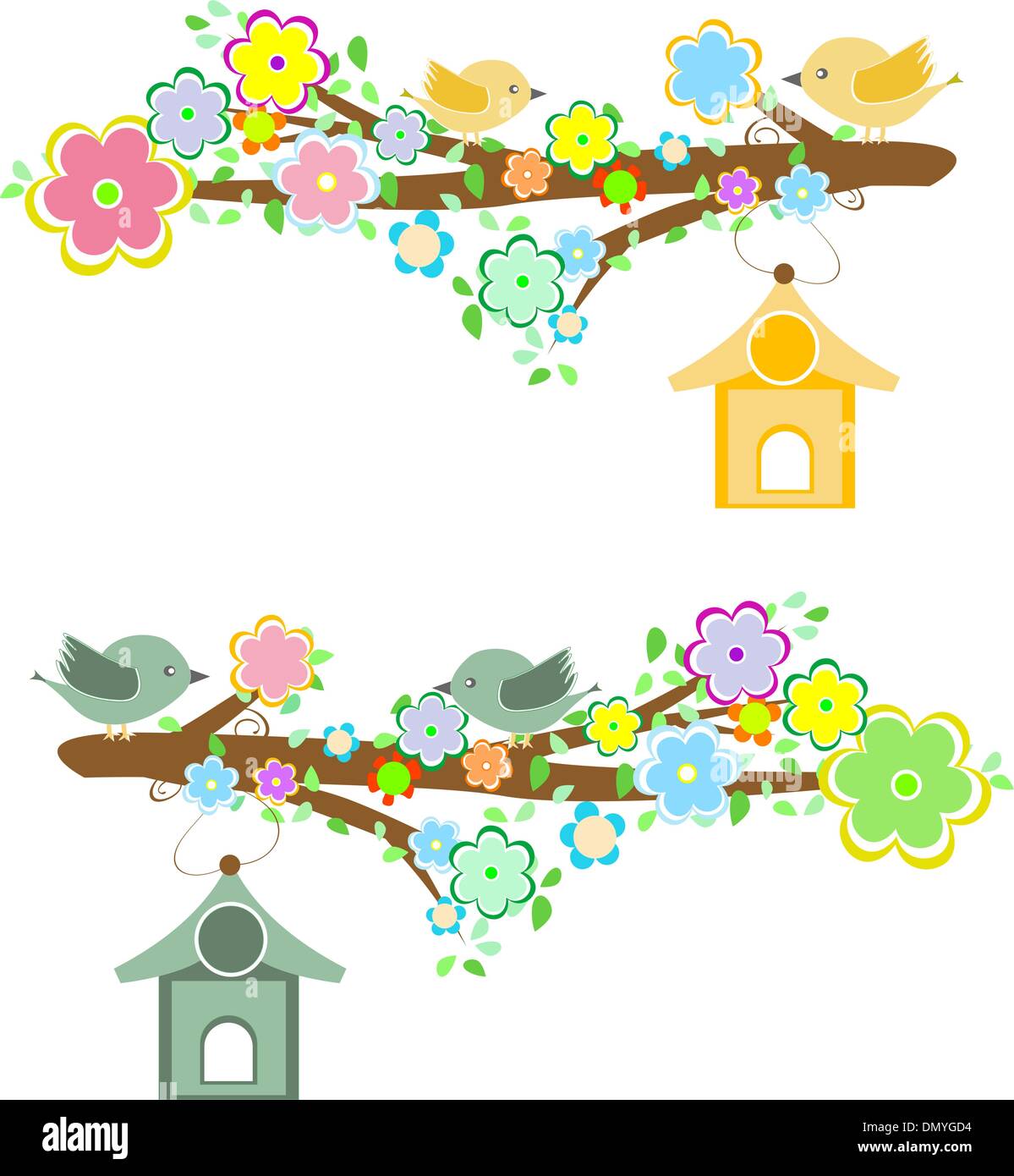 Birdhouses tree Stock Vector Images - Alamy