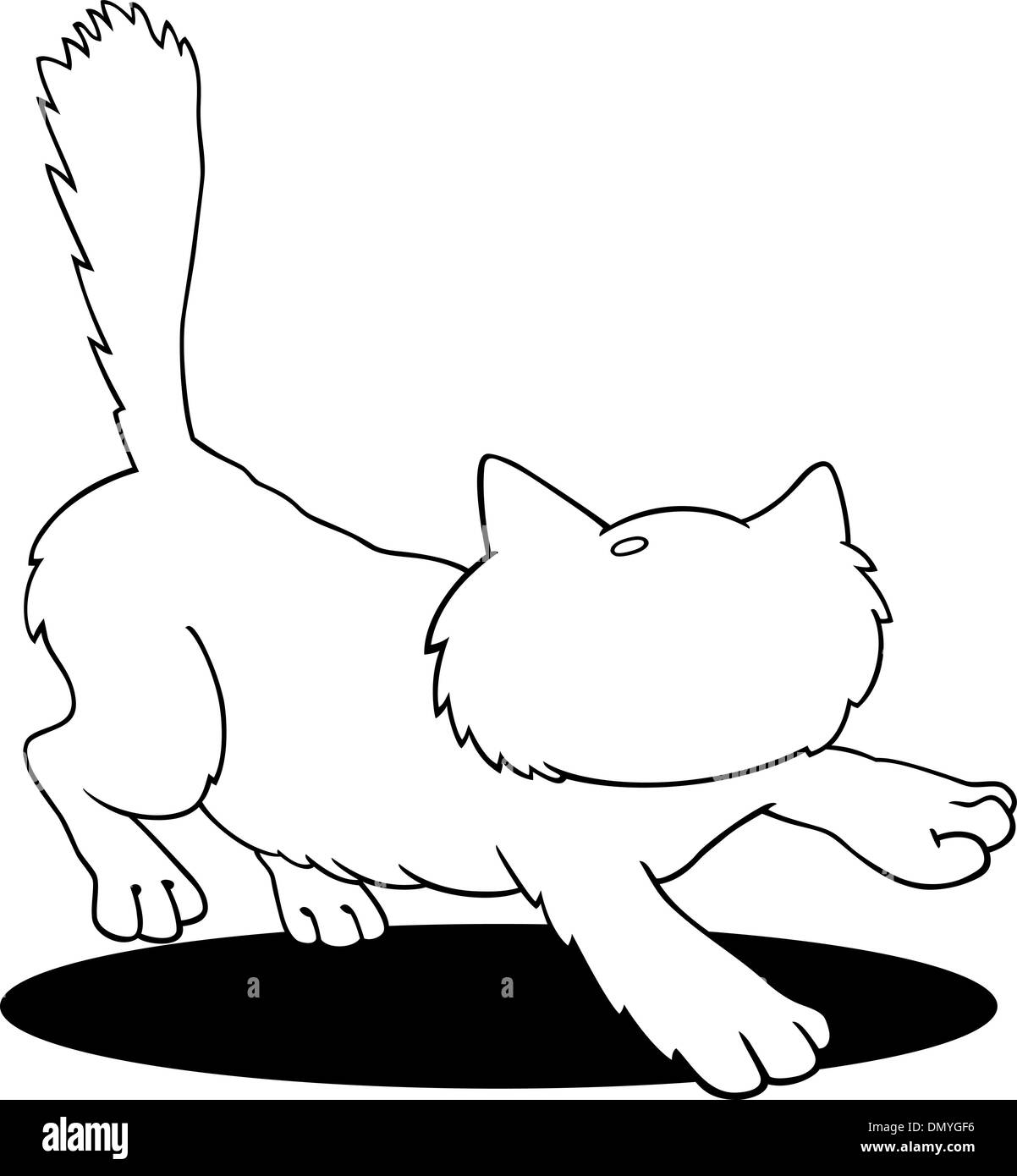 Cat overweight fluffy tail Stock Vector Images - Alamy