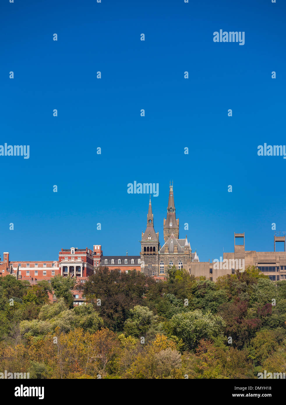 WASHINGTON, DC, USA - Georgetown University, Healy Hall spires Stock ...