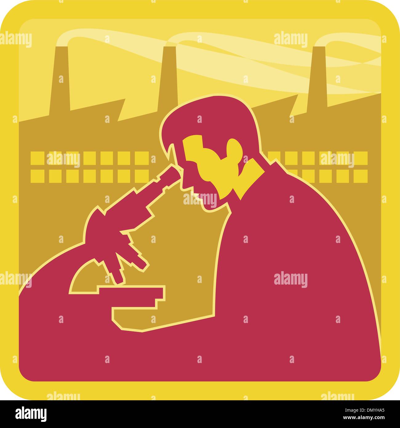 Scientist Researcher Factory Building Retro Stock Vector Image & Art ...