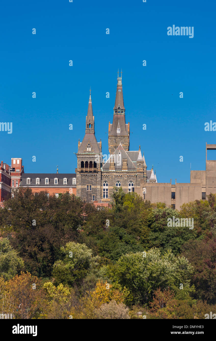 WASHINGTON, DC, USA - Georgetown University, Healy Hall spires Stock ...
