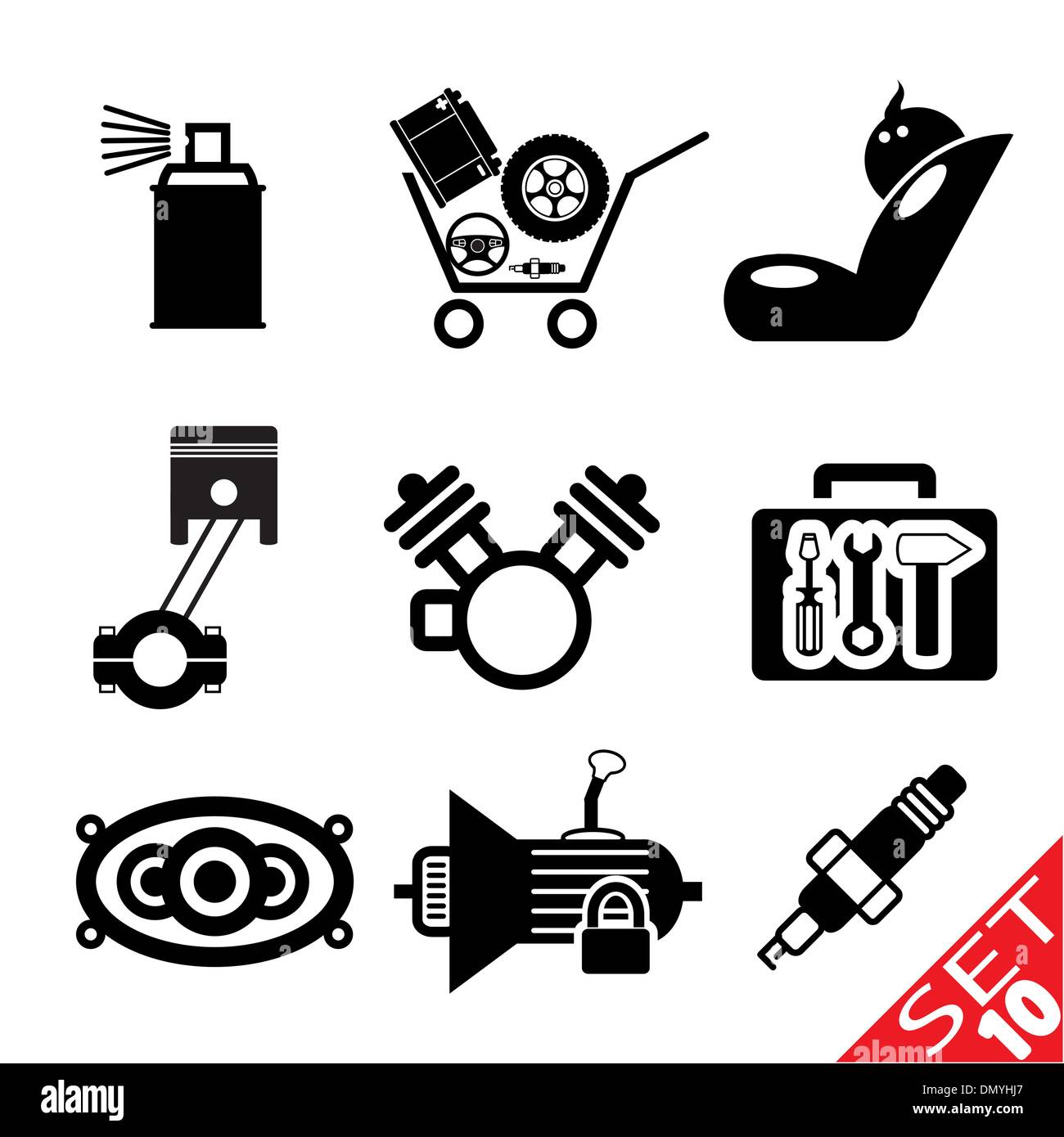 Car part icon set 10 Stock Vector Image & Art - Alamy