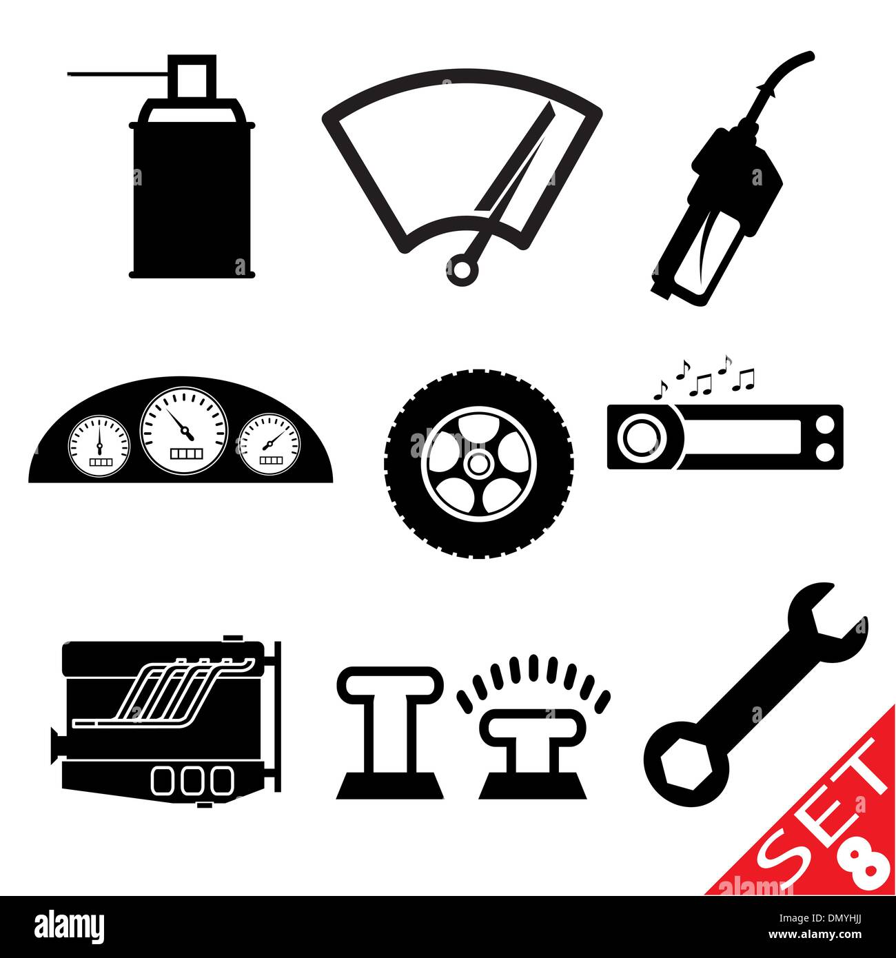 Car part icon set 8 Stock Vector Image & Art - Alamy