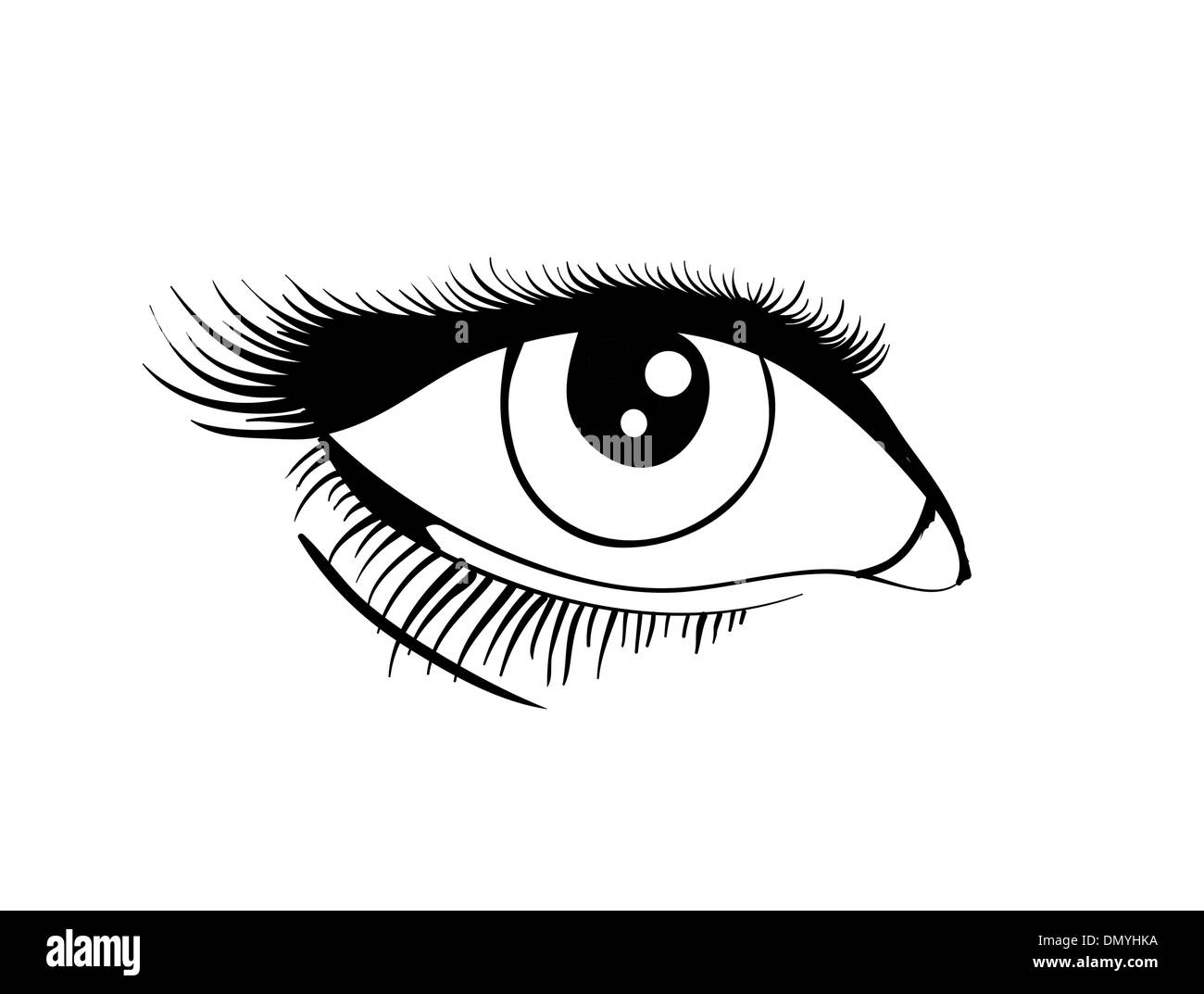Vector illustration woman eye Black and White Stock Photos & Images - Alamy