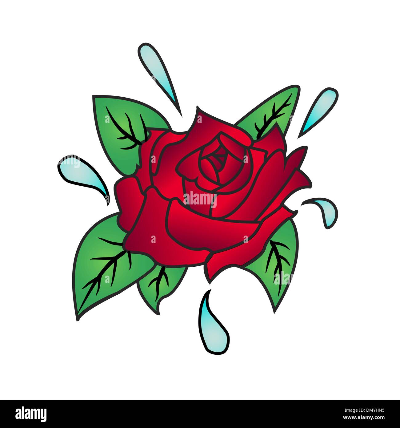 Red outline rose Stock Vector Images - Alamy