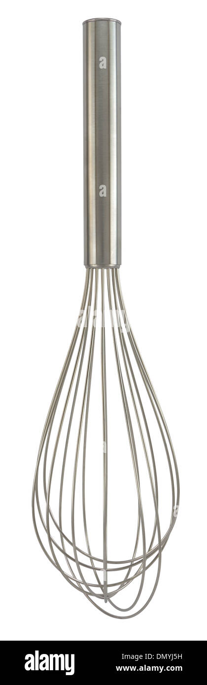 Stainless steel whisk isolated on white background Stock Photo - Alamy
