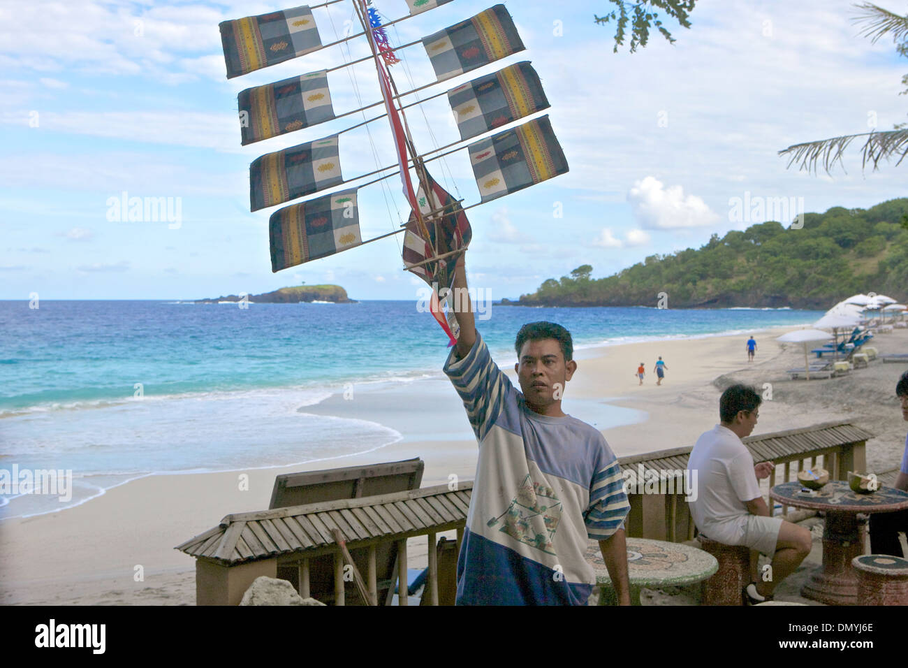 Traditional kite maker shows his work in Bali, Indonesia Stock Photo ...