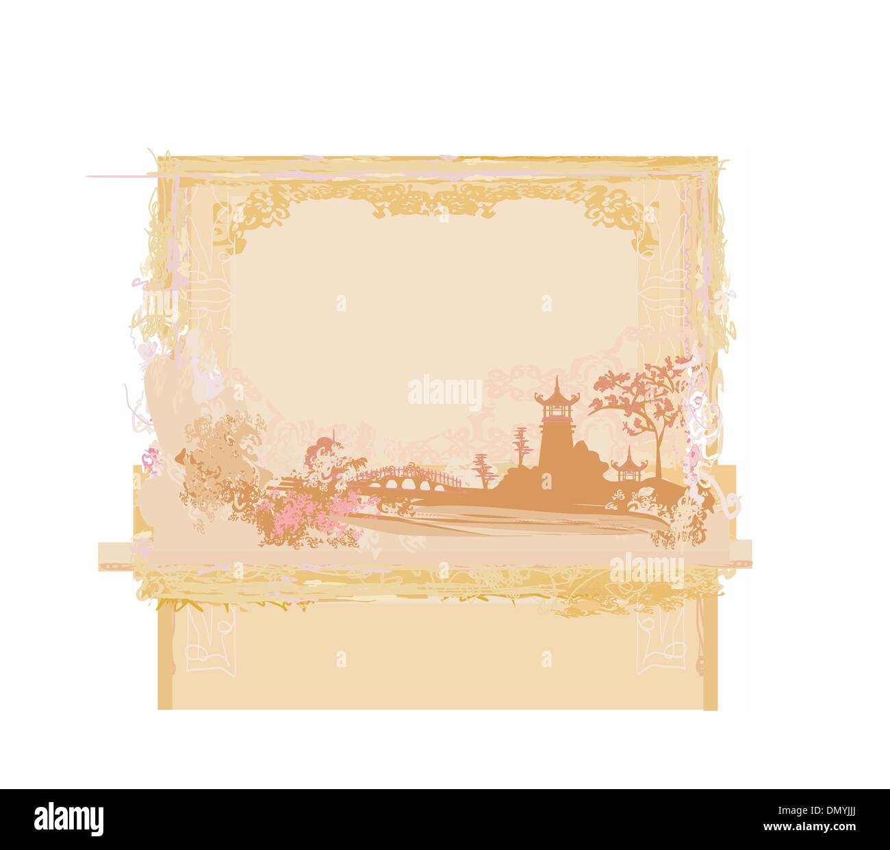 old paper with Asian Landscape Stock Vector Image & Art - Alamy