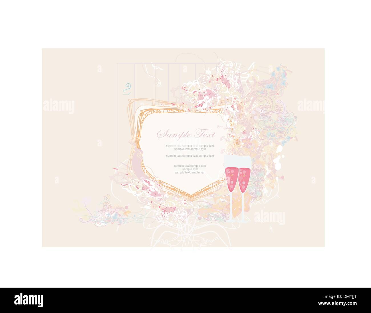 abstract Ballroom couple dancers - invitation card , vector ...