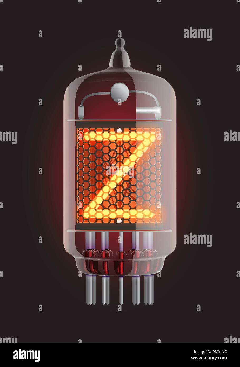 Nixie tube indicator Stock Vector Image & Art - Alamy