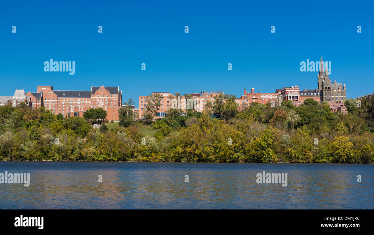 WASHINGTON, DC, USA - Georgetown University, Healy Hall spires, on ...