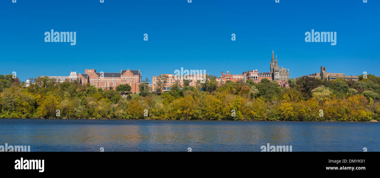 WASHINGTON, DC, USA - Georgetown University, Healy Hall spires, on ...