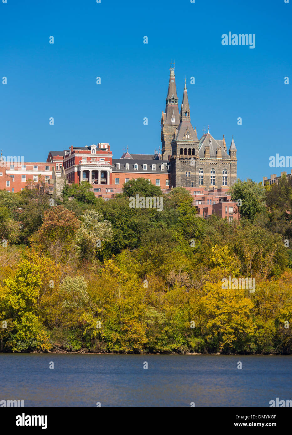 WASHINGTON, DC, USA - Georgetown University, Healy Hall spires, on ...