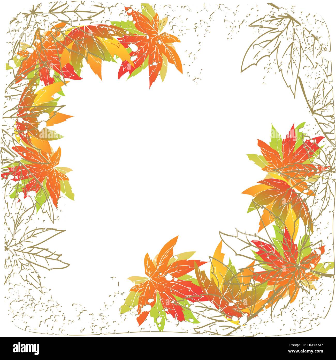 Colorful autumn leaves on white background Stock Vector Image & Art - Alamy