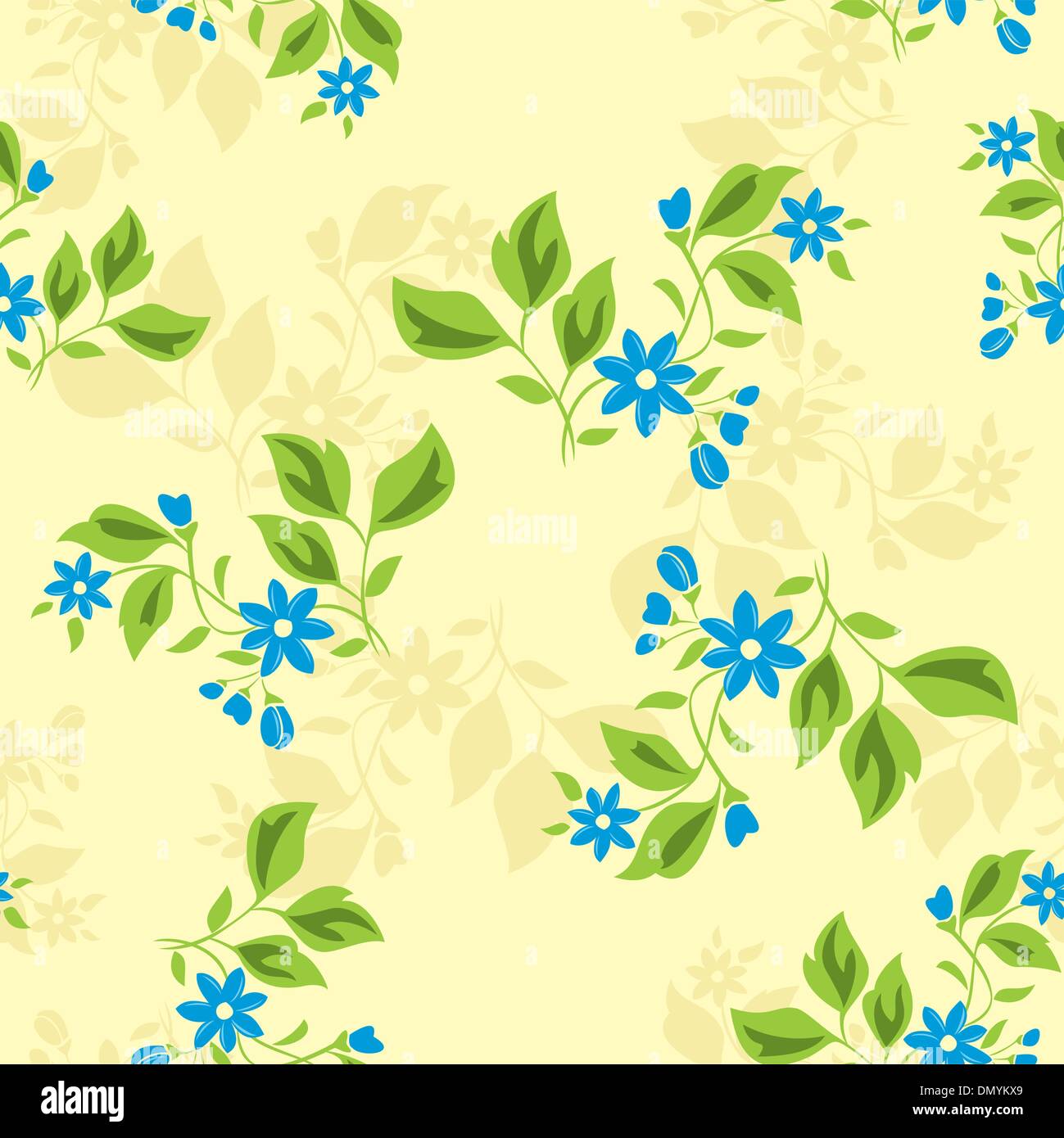 Blue floral vector vectors Stock Vector Images - Alamy