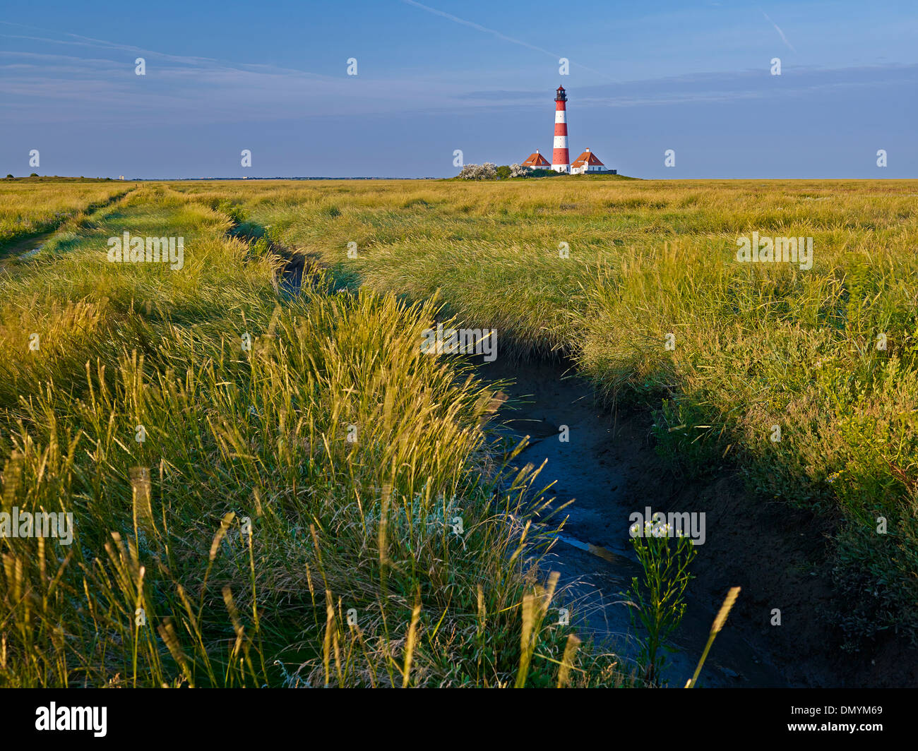 Lighthouse Westerheversand, Eiderstedt peninsula, North Frisia ...