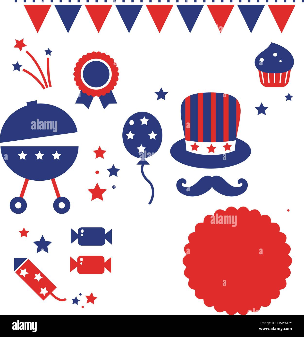 Independence day icons isolated on white Stock Vector Image & Art - Alamy