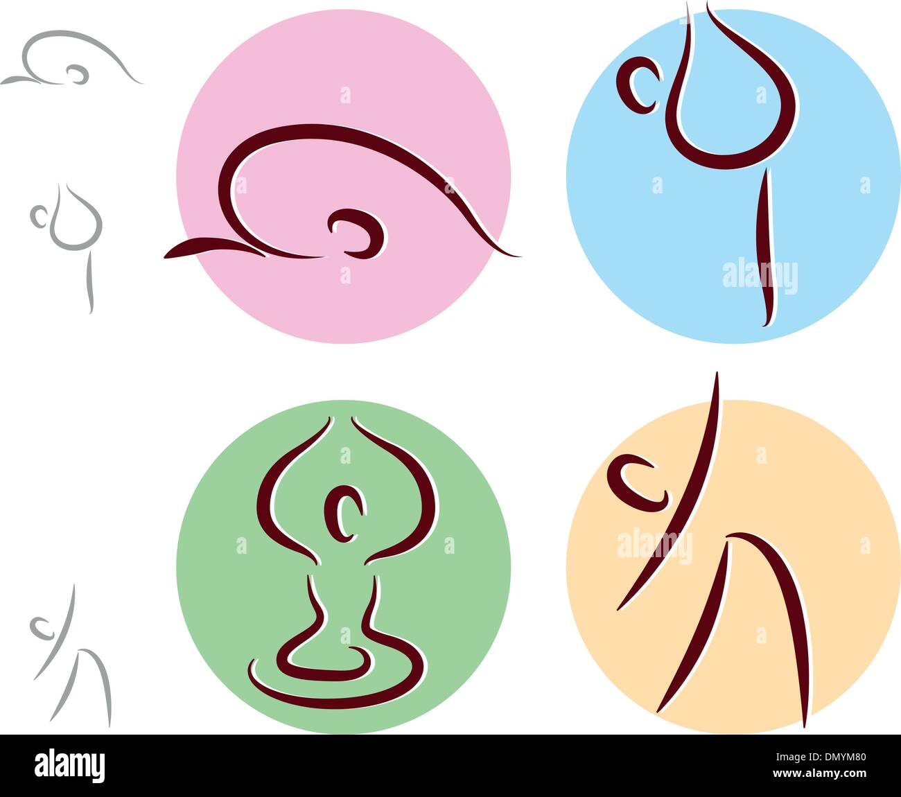 Yoga exercise buttons isolated on white Stock Vector Image & Art - Alamy