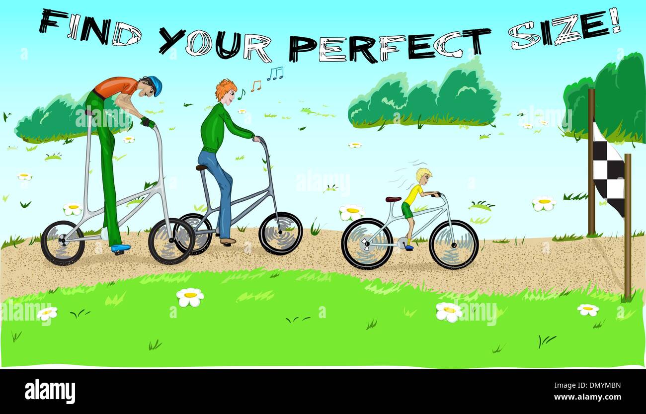Funny cycling with three cyclists2 Stock Vector Image & Art - Alamy