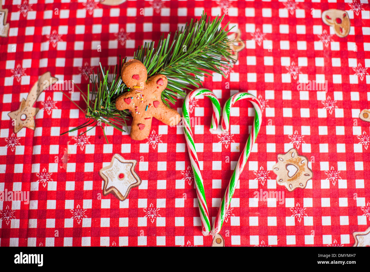 Gingerbread Man On Tablecloth High Resolution Stock Photography and ...