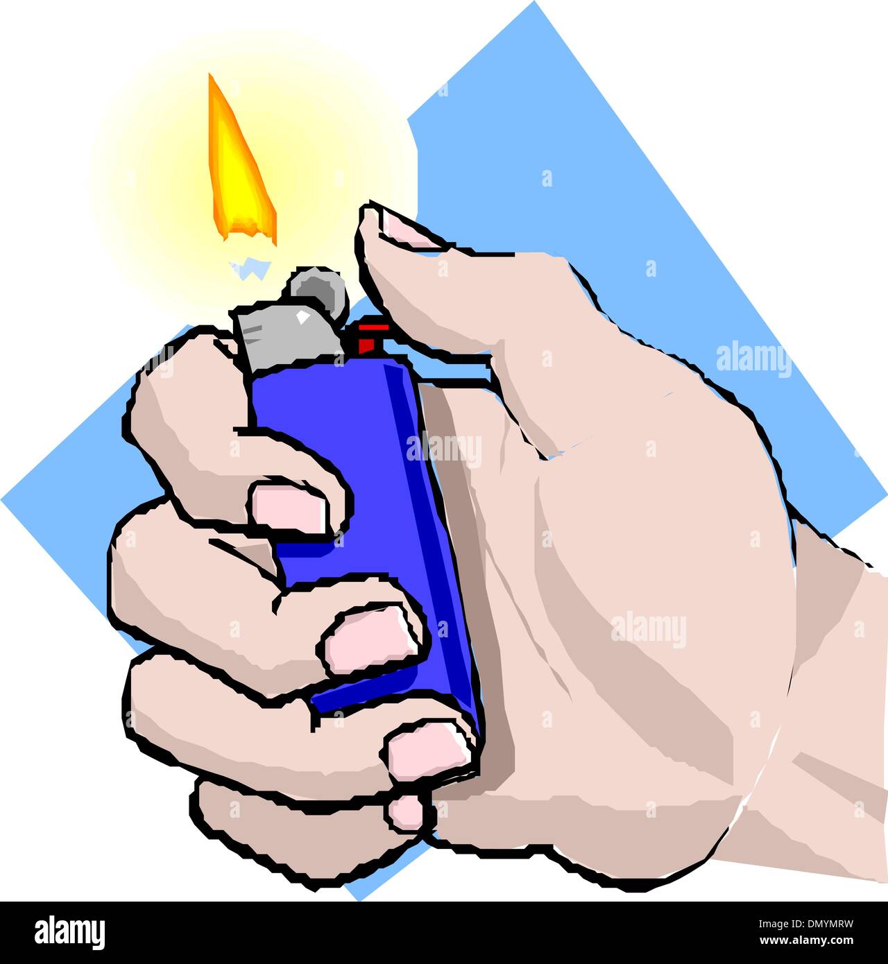 Hand with a lighter Stock Vector Images - Alamy