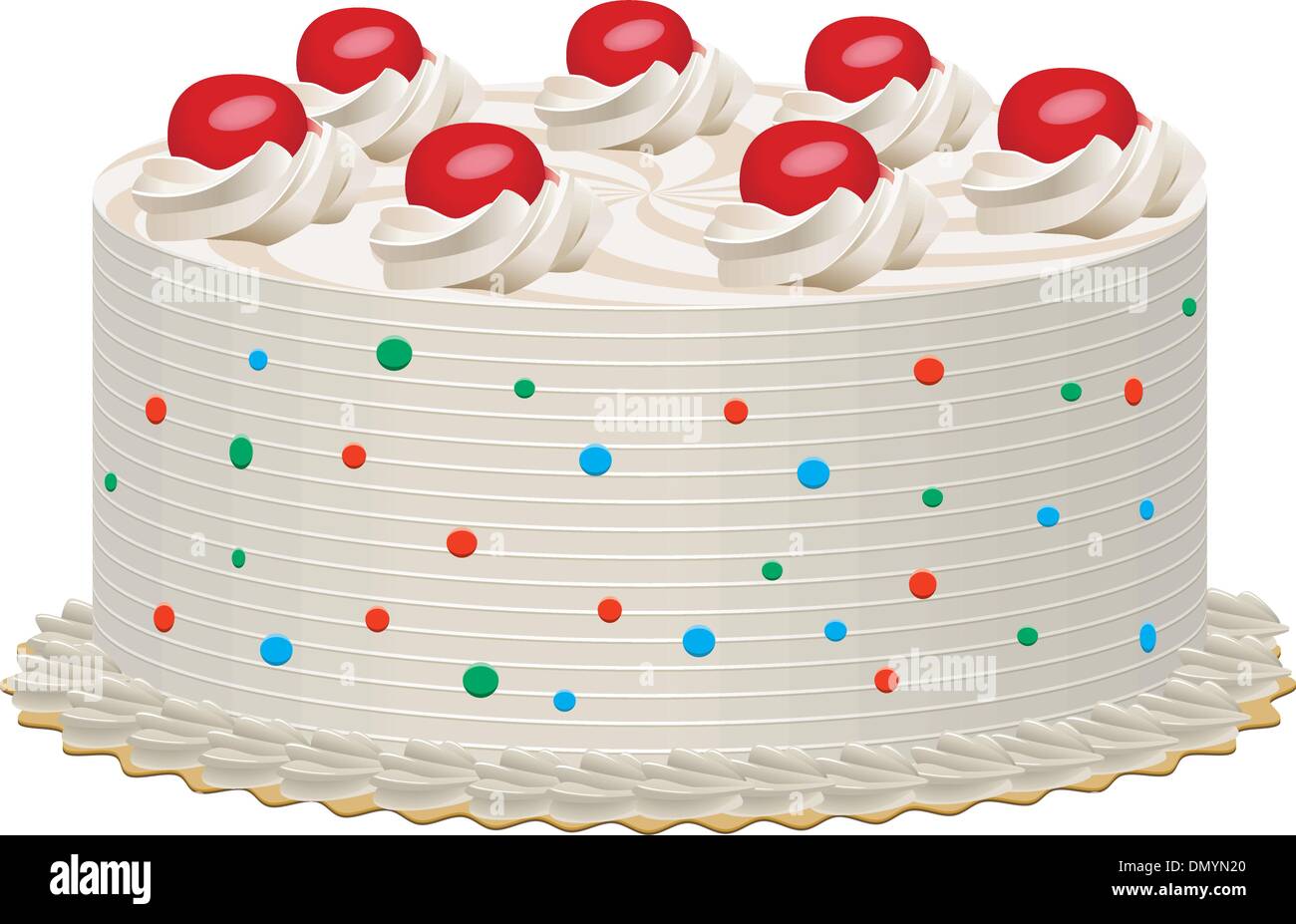 vector cake with cherries Stock Vector Image & Art - Alamy