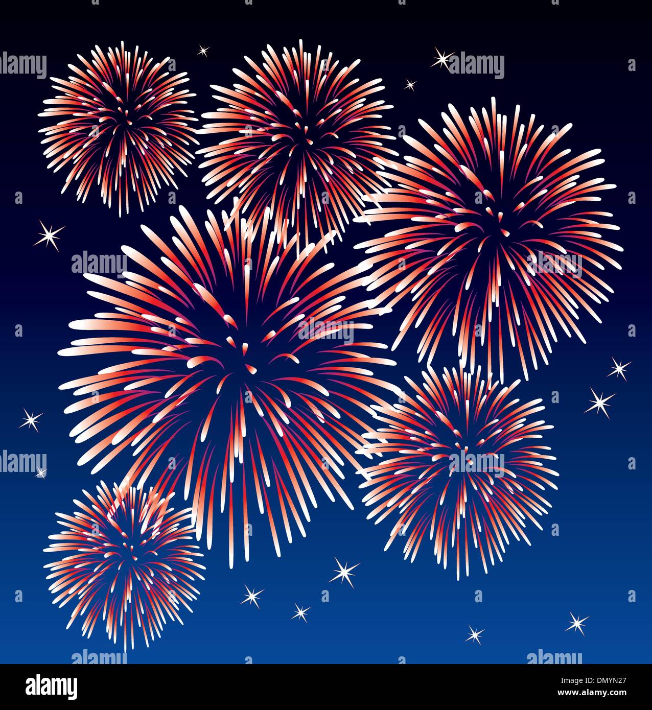 Fireworks red white blue Stock Vector Images - Alamy