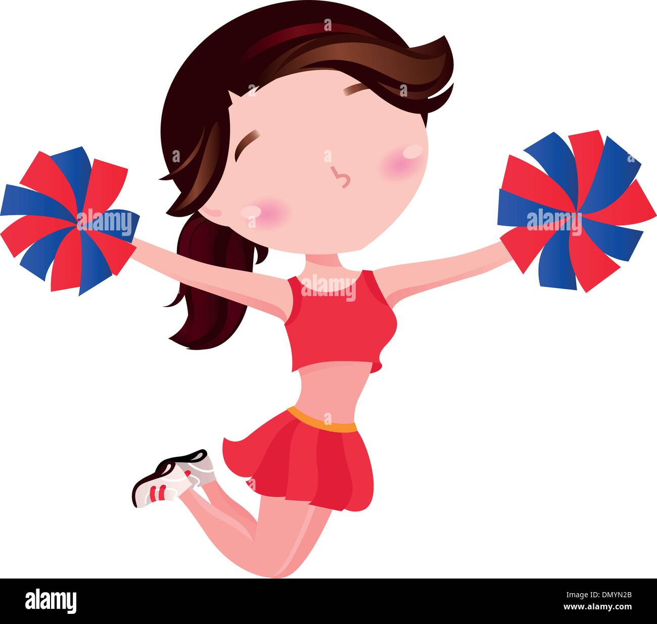 Cheerful teen girl red Stock Vector Images - Alamy