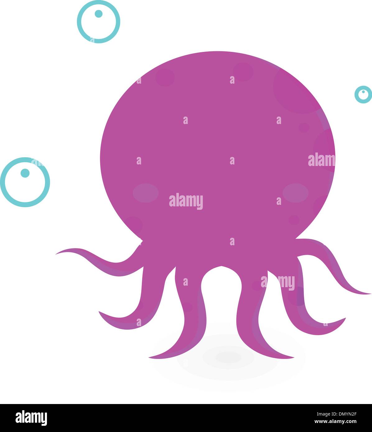 Pink cartoon octopus isolated on white Stock Vector Image & Art - Alamy