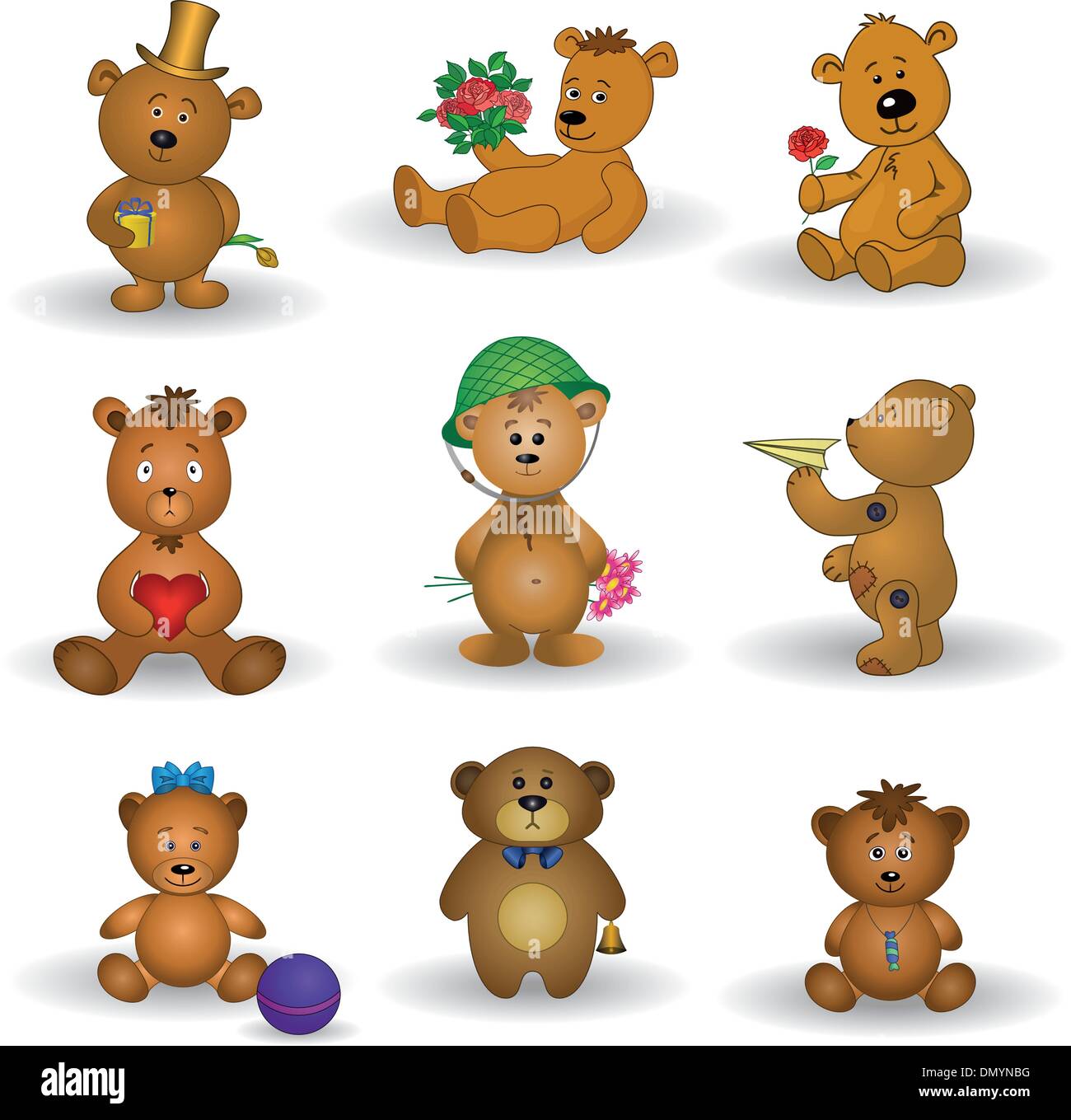 Set toy teddy bears Stock Vector Image & Art - Alamy