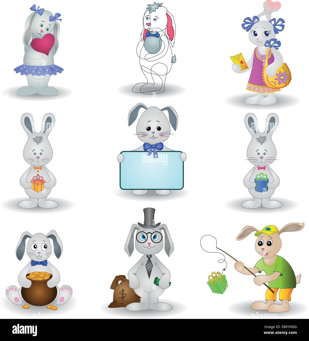 Gold rabbits Stock Vector Images - Alamy