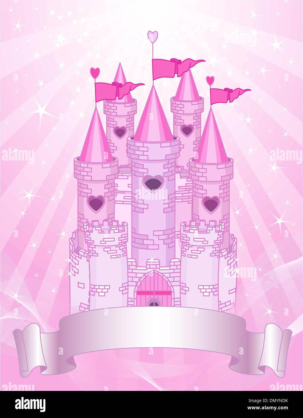 Pink Castle place card Stock Vector Image & Art - Alamy