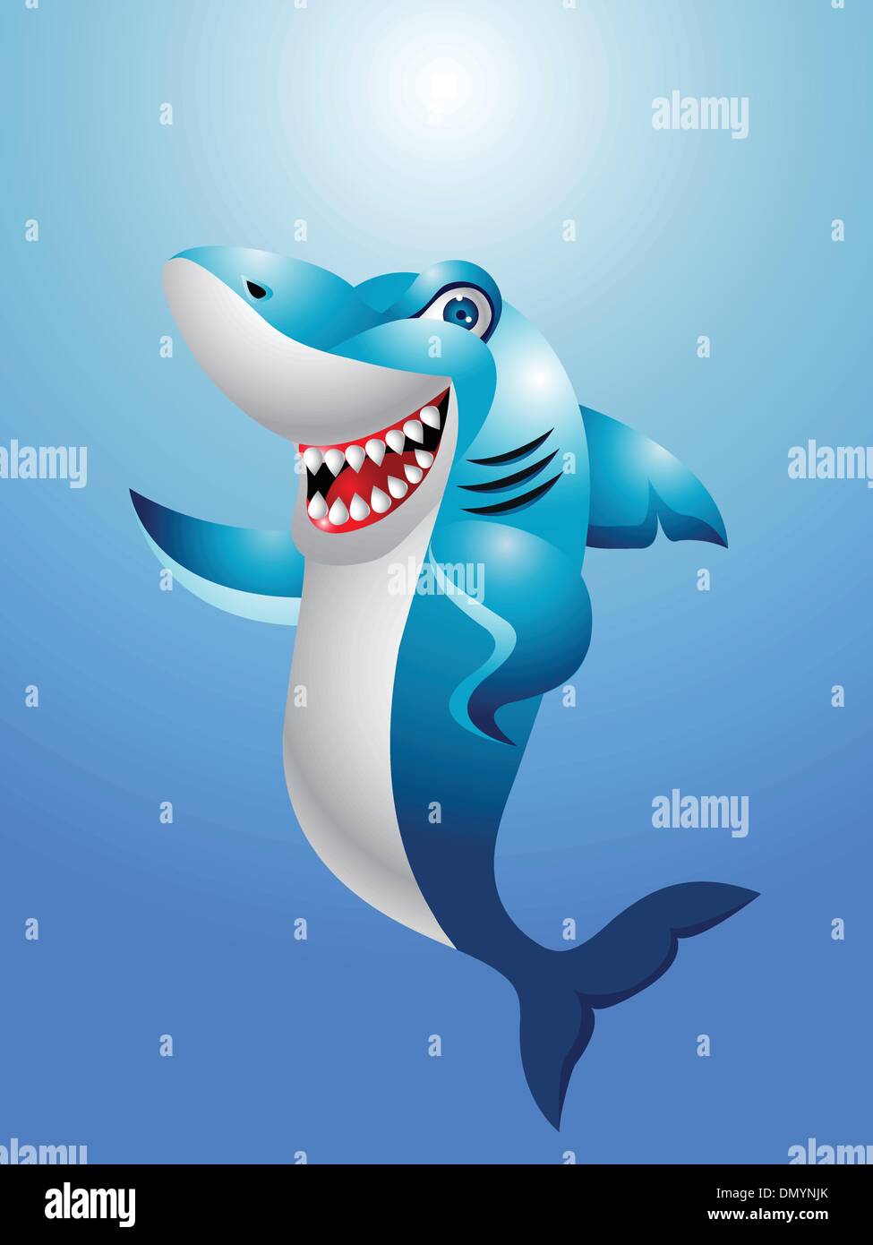Happy shark cartoon icon hi-res stock photography and images - Alamy