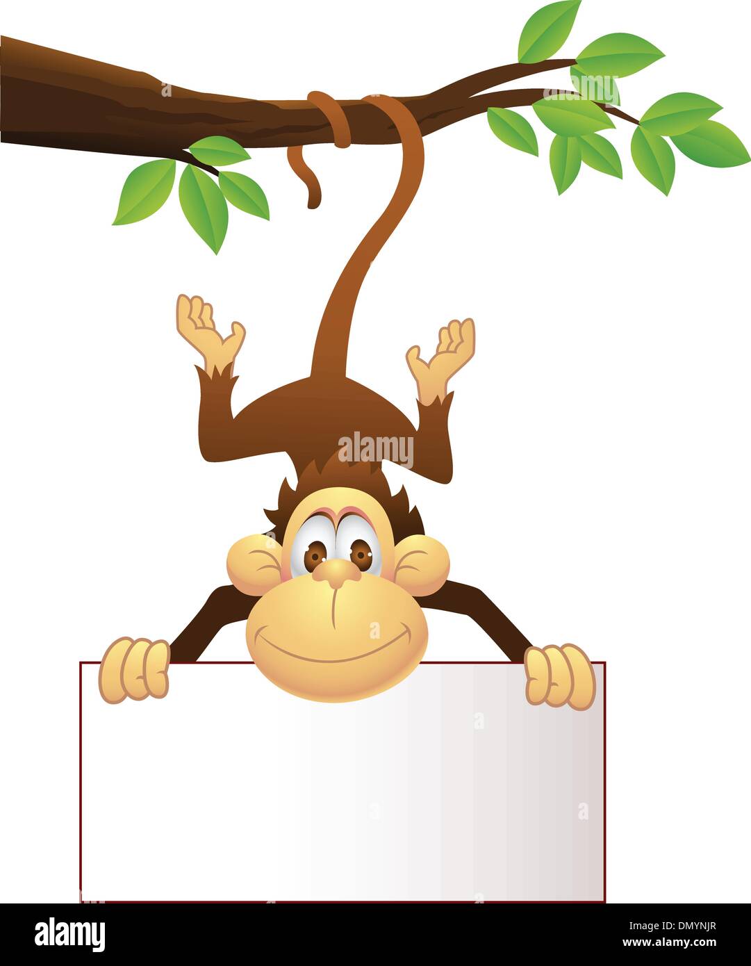 Monkey cartoon hanging Stock Vector Images - Alamy