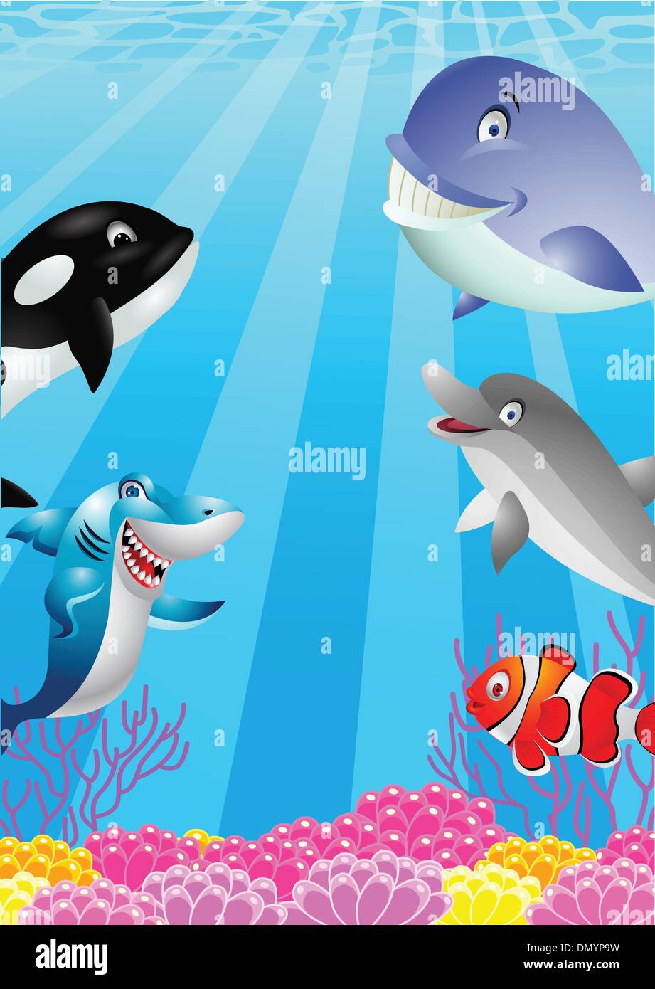 Deep underwater marine life anemone Stock Vector Images - Alamy