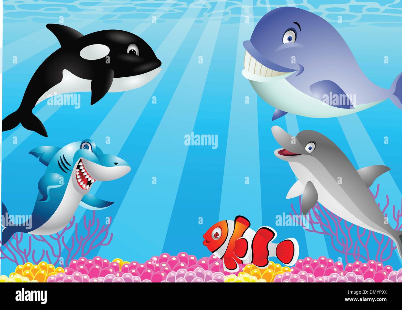 Deep underwater marine life anemone Stock Vector Images - Alamy